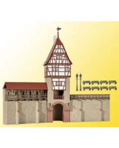 H0 Stadtmauer mit Fachwerktur | Wentink Hobby